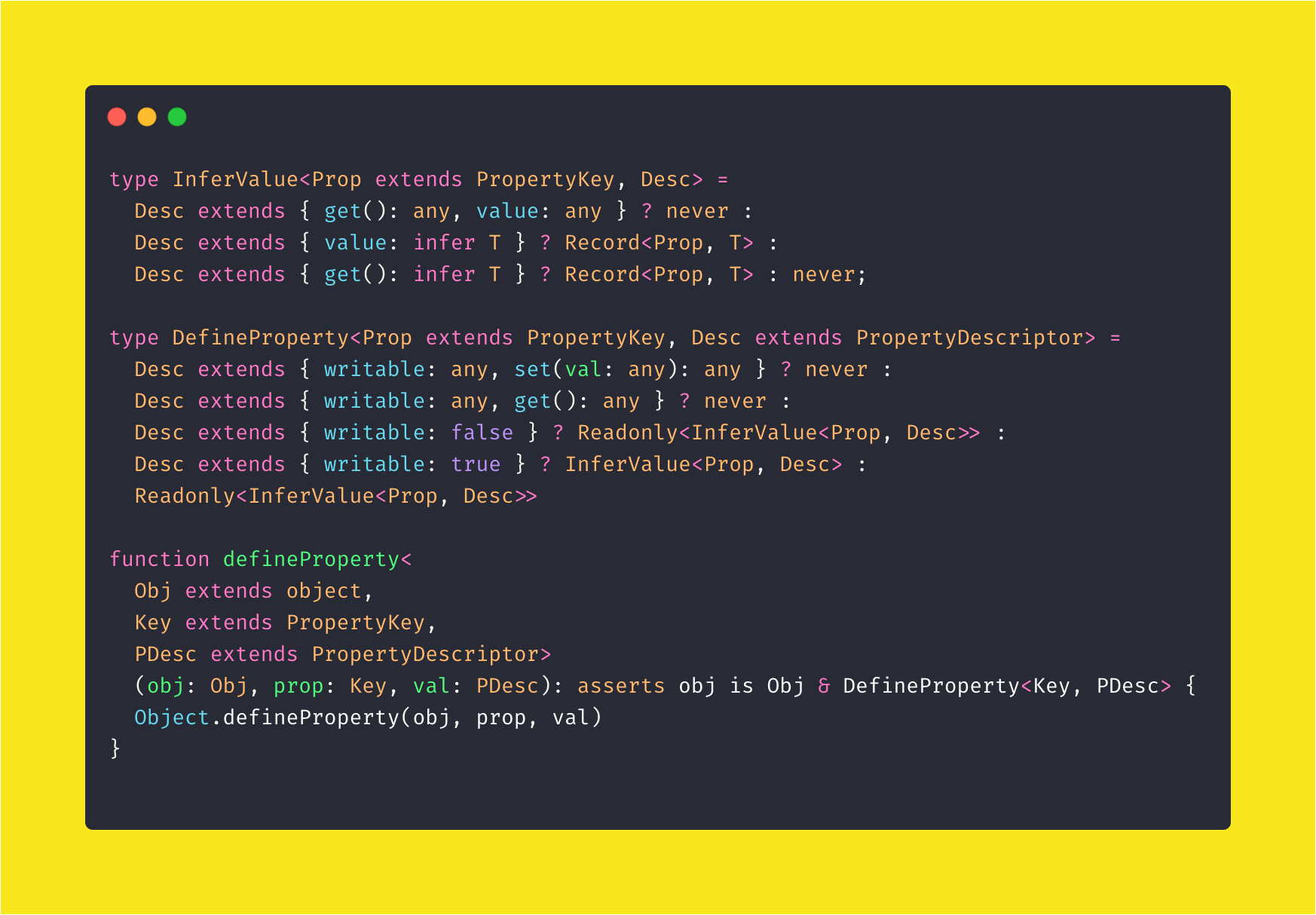 TypeScript Assertion Signatures And Object defineProperty